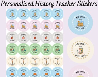 History Teacher Reward Stickers 3 Sheets 168 Stickers - Etsy UK