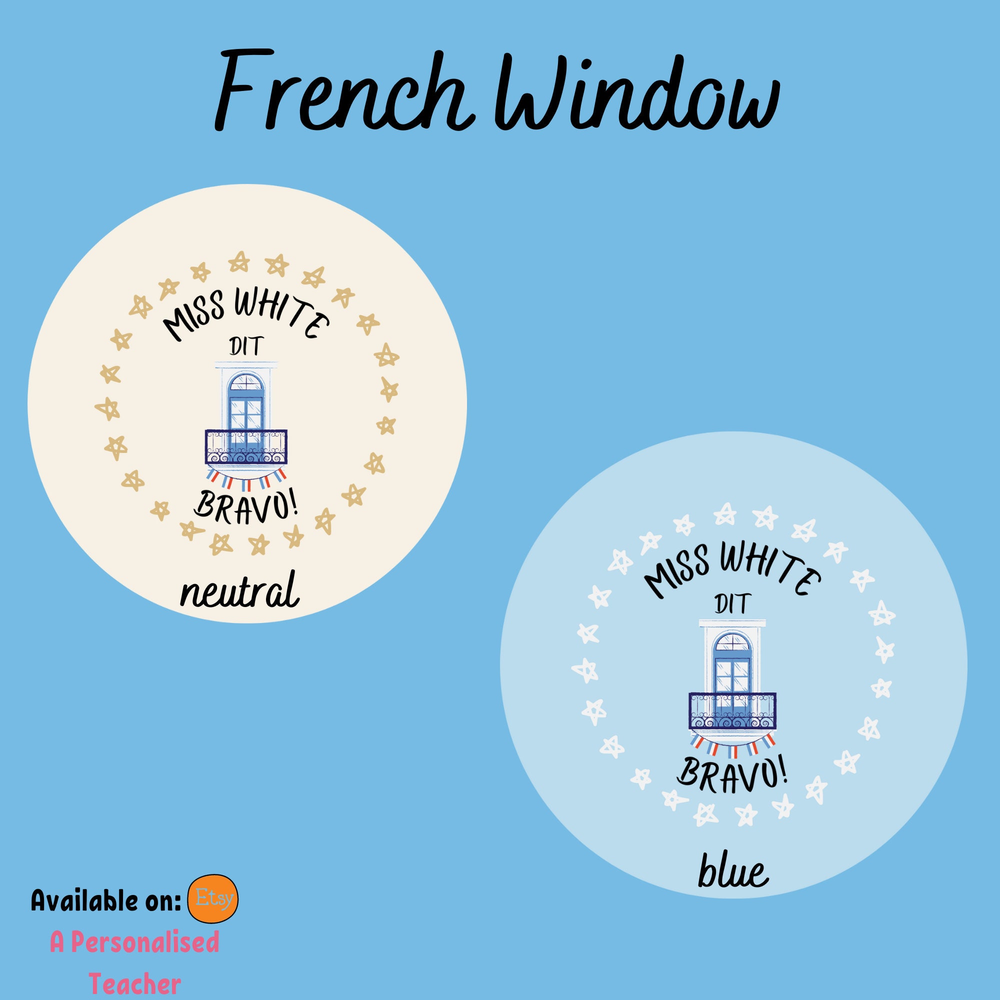 Personalised French Teacher Reward Stickers French Teacher Gift - Etsy UK
