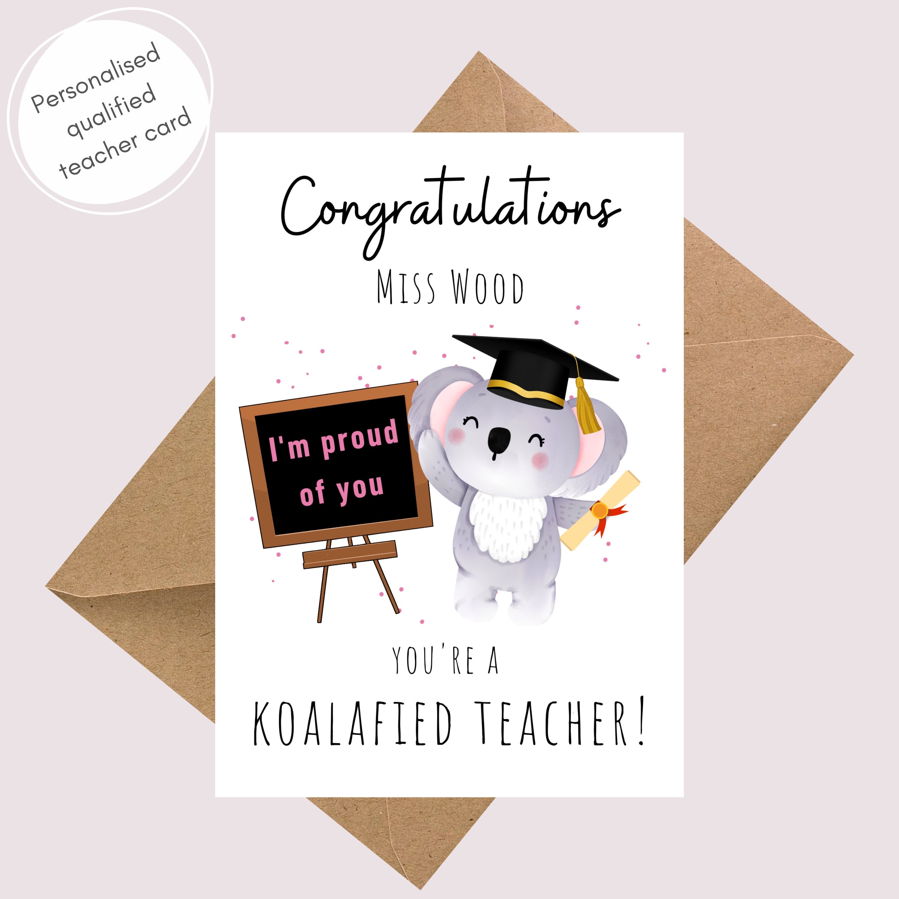 Congratulations Qualified Teacher Card Qualified Teacher - Etsy UK