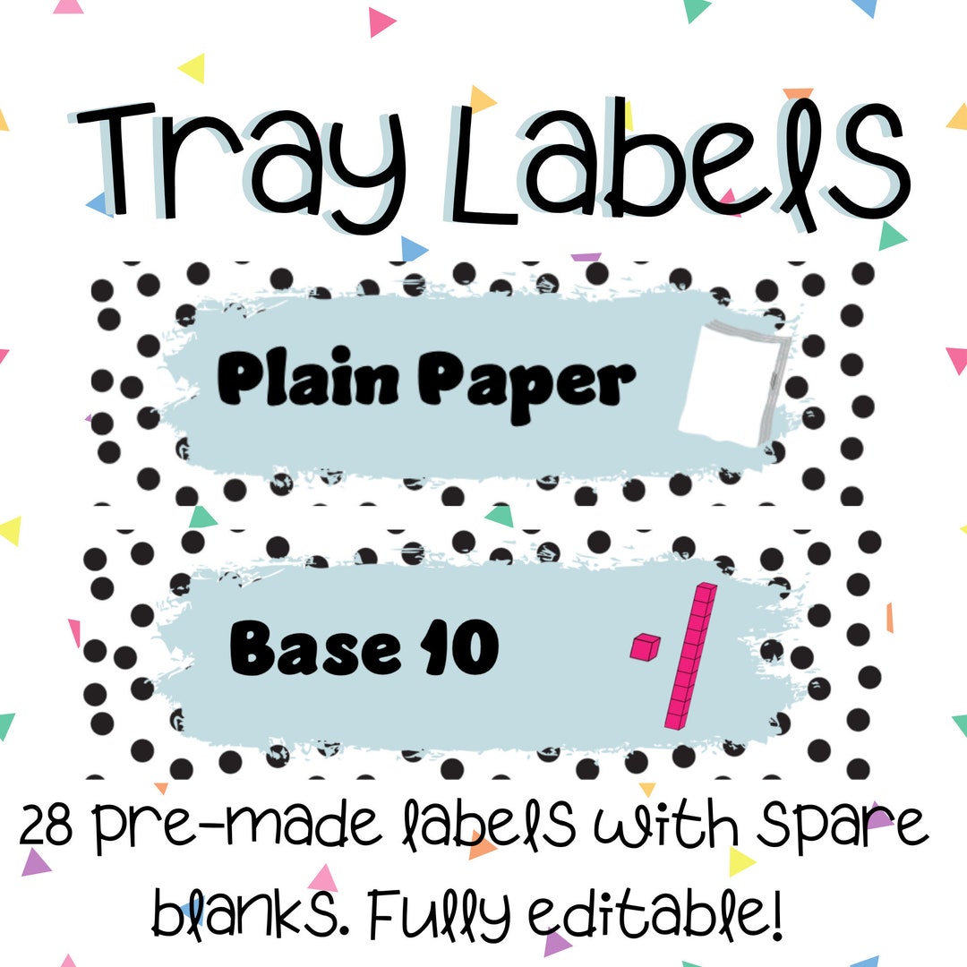 Editable Tray Labels - Dalmation Blue - Etsy