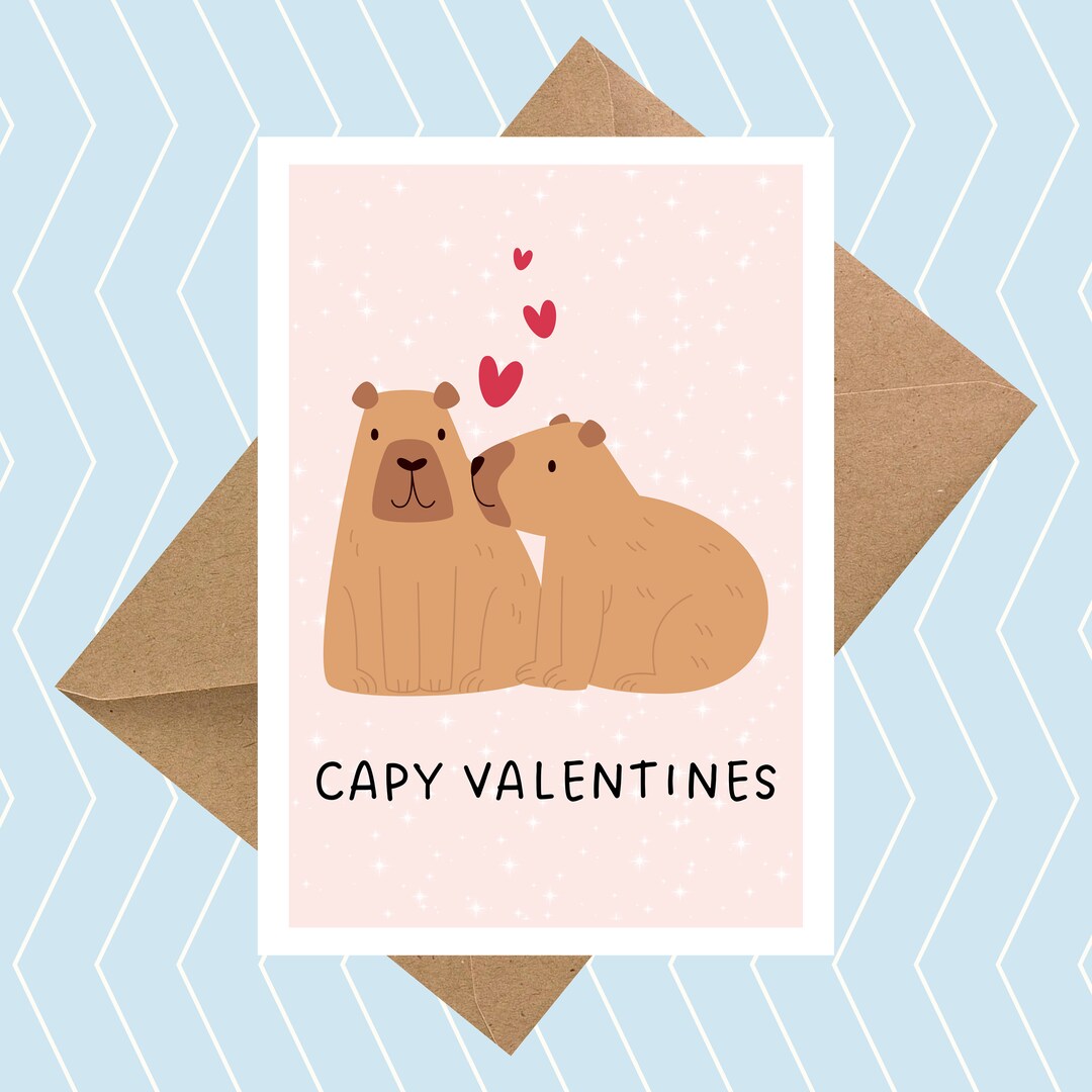 Capy Valentines Card | Funny Card | Cute Card | Valentines Day Card ...