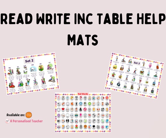 Read Write Inc Table Help Mat - Etsy UK