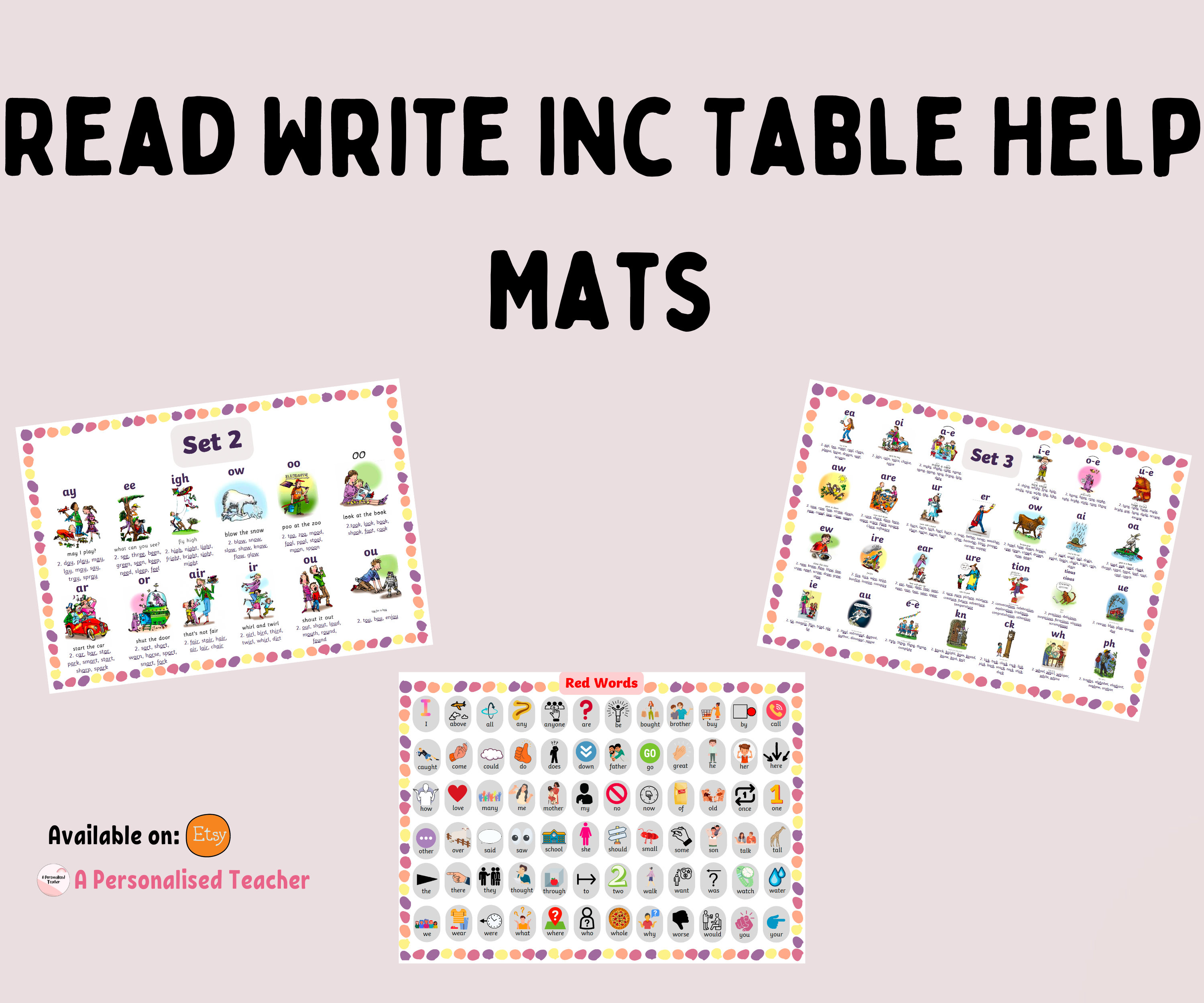 Read Write Inc Table Help Mat - Etsy UK