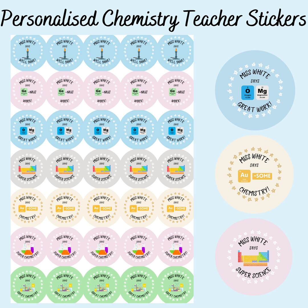 Chemistry Teacher Reward Stickers - Etsy UK
