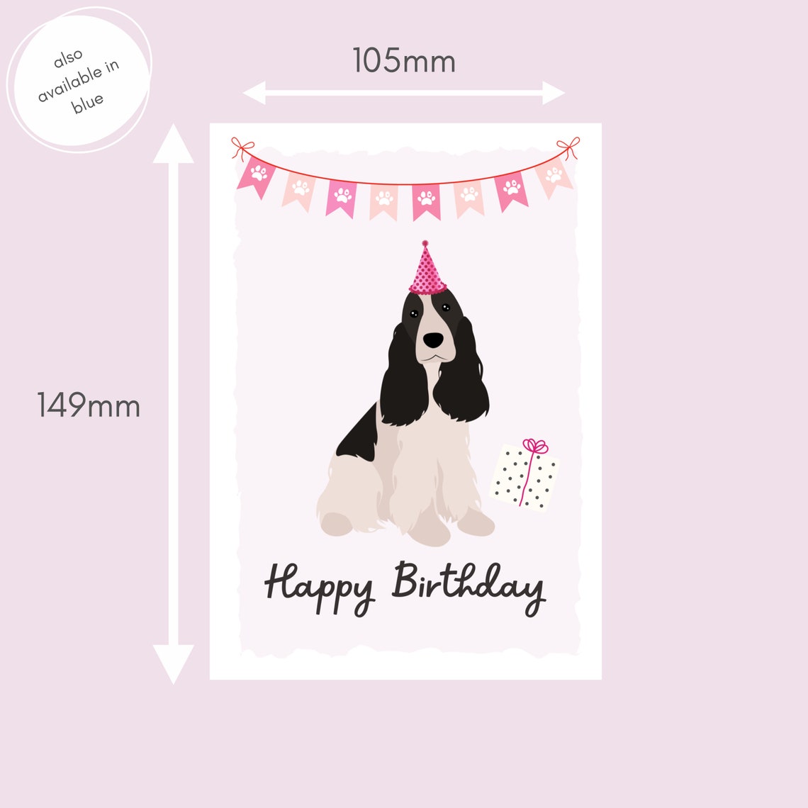 Cocker Spaniel Birthday Card Dog Birthday Card Personalised Happy ...