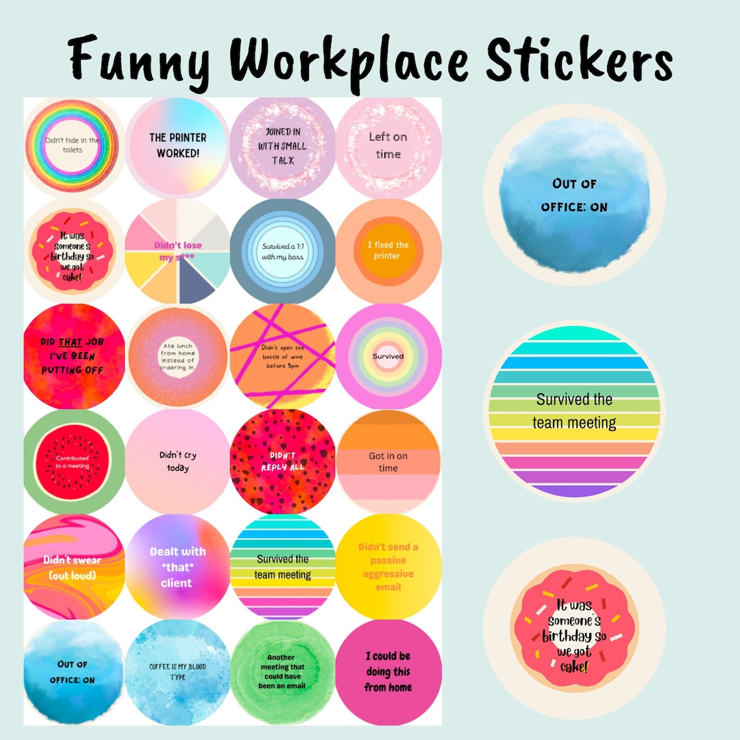 Funny Workplace / Office Reward Stickers - Etsy