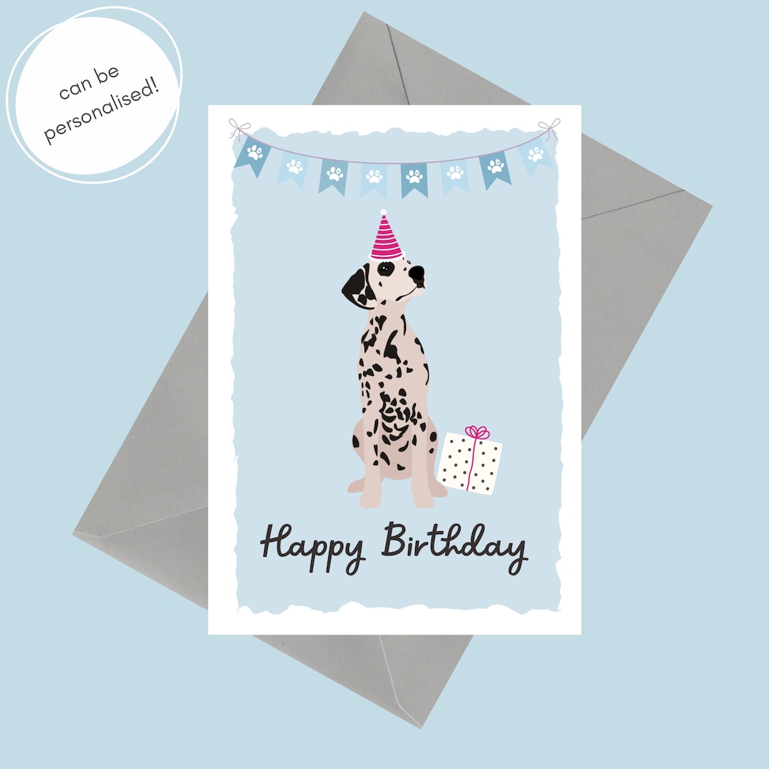 Dalmation Birthday Card | Dog Birthday Card | Personalised Happy ...