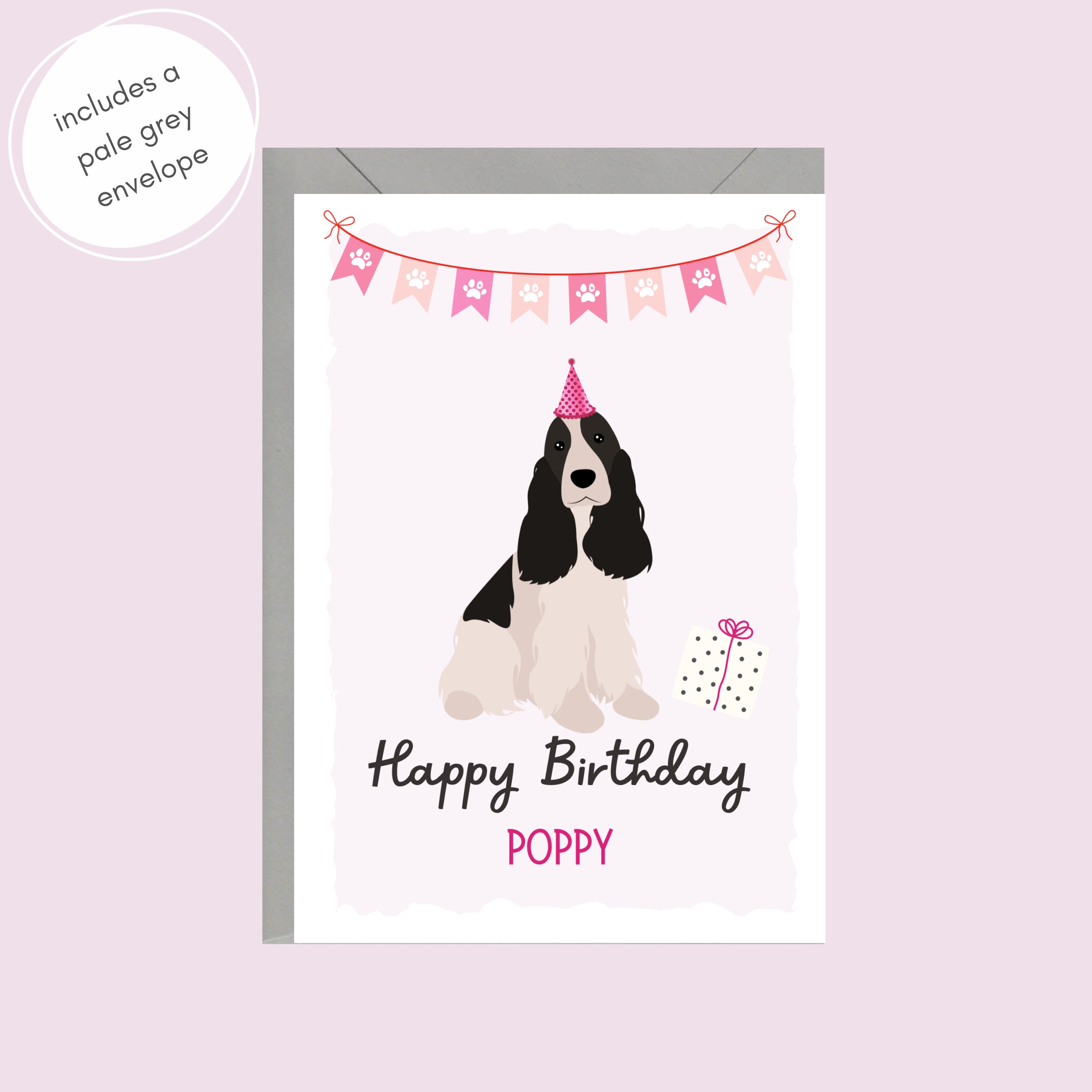 Cocker Spaniel Birthday Card Dog Birthday Card Personalised Happy ...