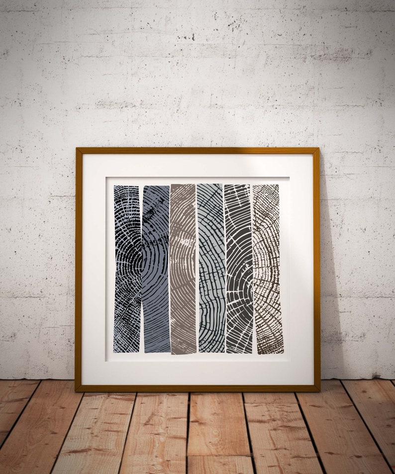 6fragments of Tree Rings/tree Ring Print/tree Grain Wall Decor/tree ...