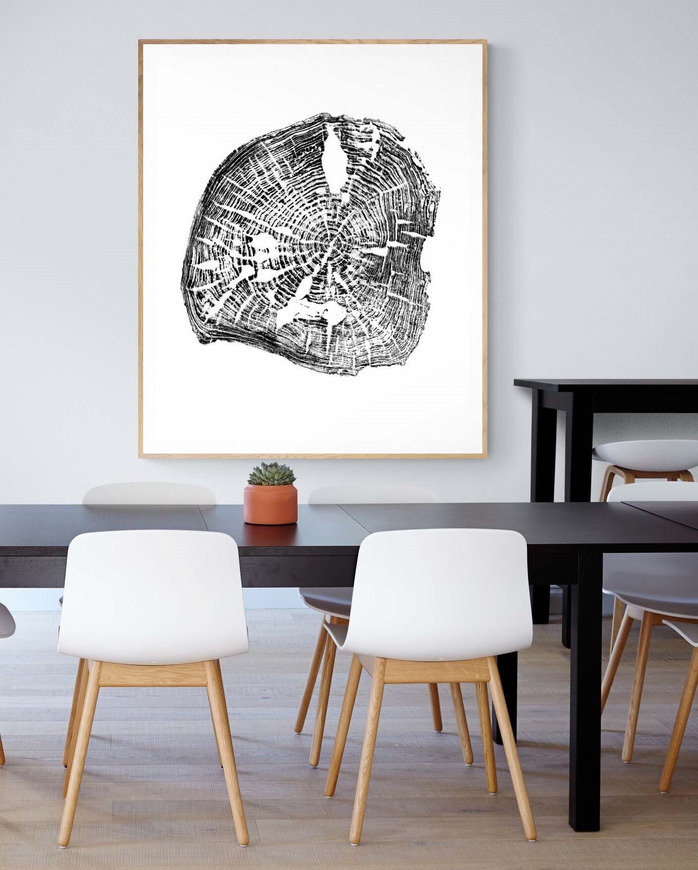 Tree Stump, Tree Ring Print, Wood Tree Ring, 18x24, Ink Blot, Tree Art ...