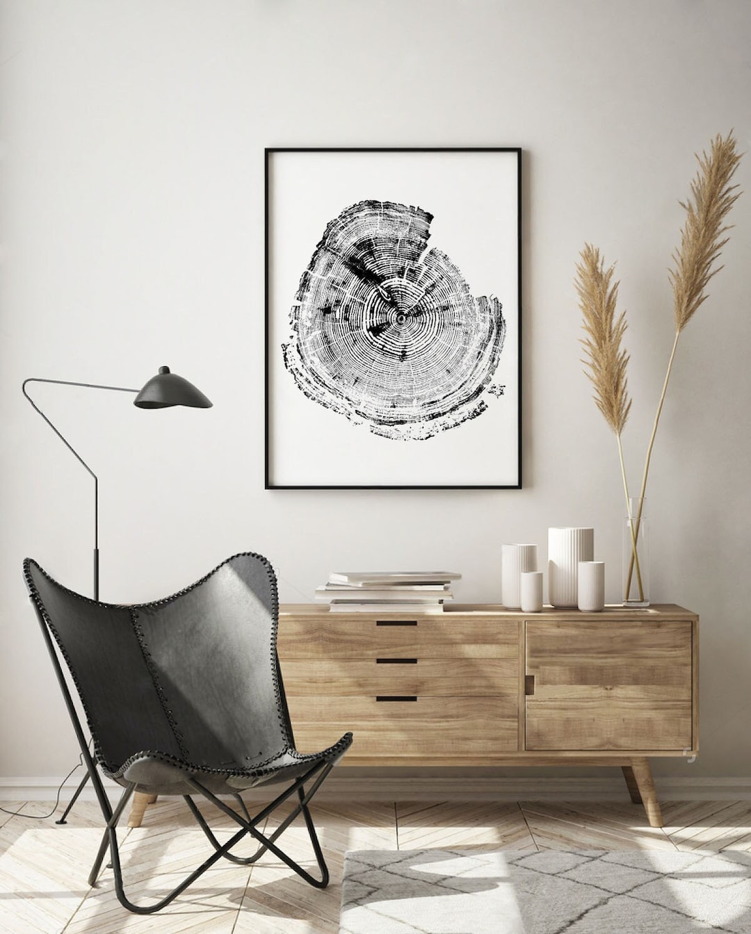 Tree Rings Print From Old Pine, Tree Ring Print of Pine, Woodcut Print ...