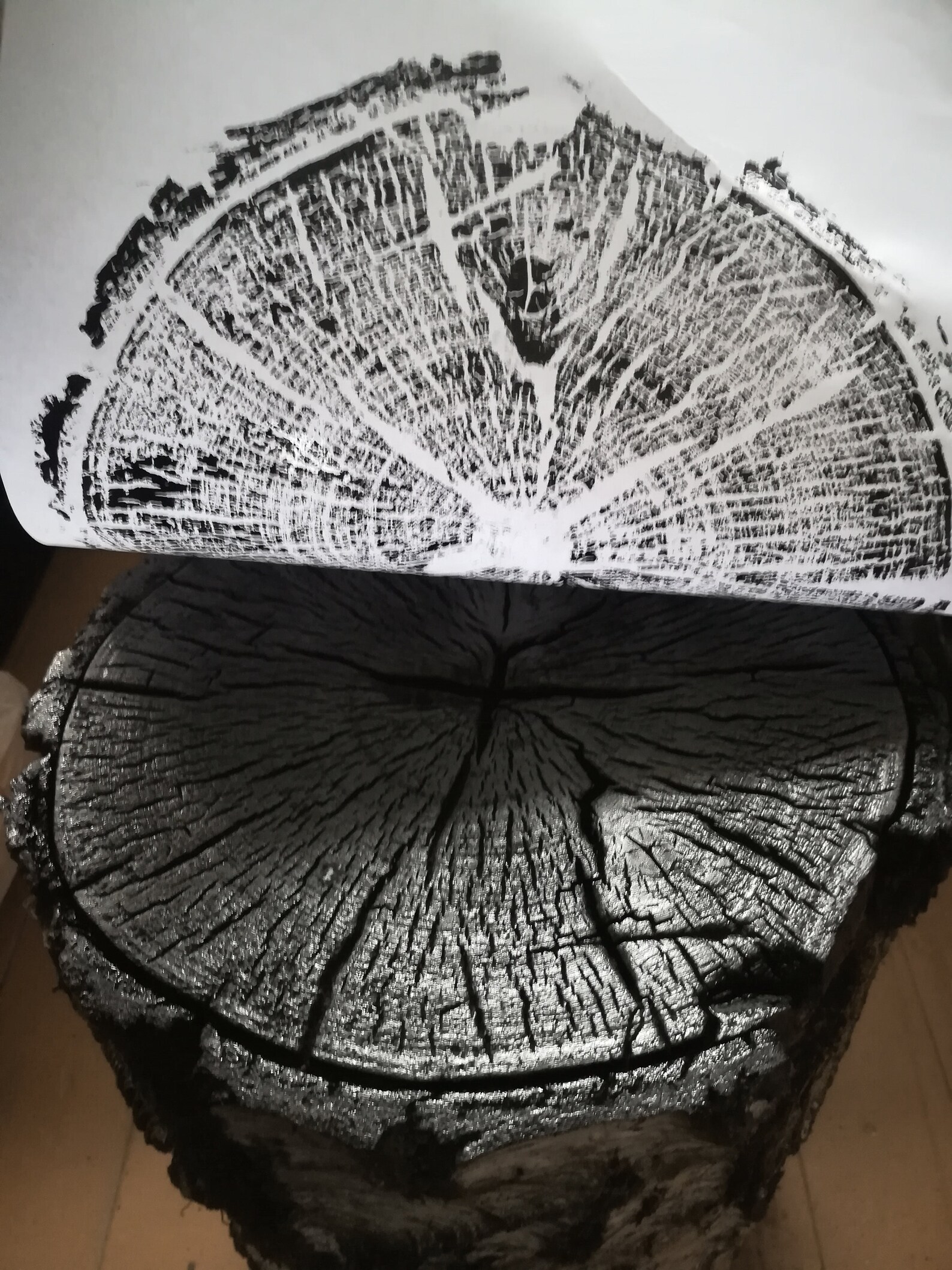 Tree Ring Print, Ink Blot, Log Rings, Black and White,wood, Tree Art ...