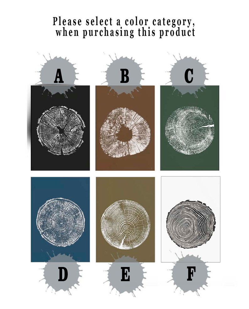Tree Ring Art Print Tree Ring Print Set of 6 Prints Log - Etsy