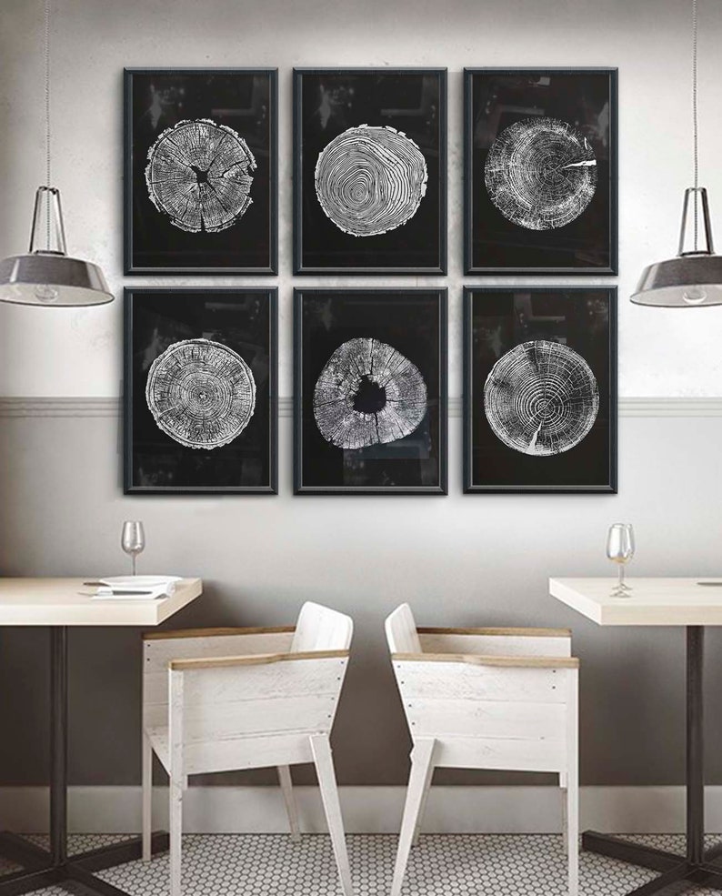 Tree Ring Art Print Tree Ring Print Set of 6 Prints Log - Etsy