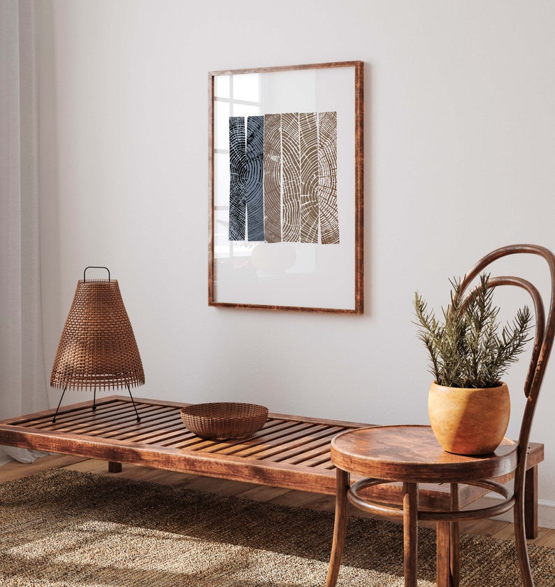 6fragments of Tree Rings/tree Ring Print/tree Grain Wall Decor/tree ...