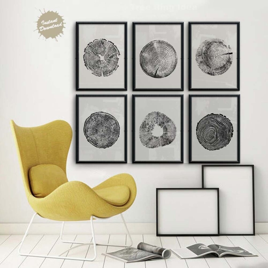 Tree Ring Art Print Tree Ring Print Set of 6 Prints Log - Etsy