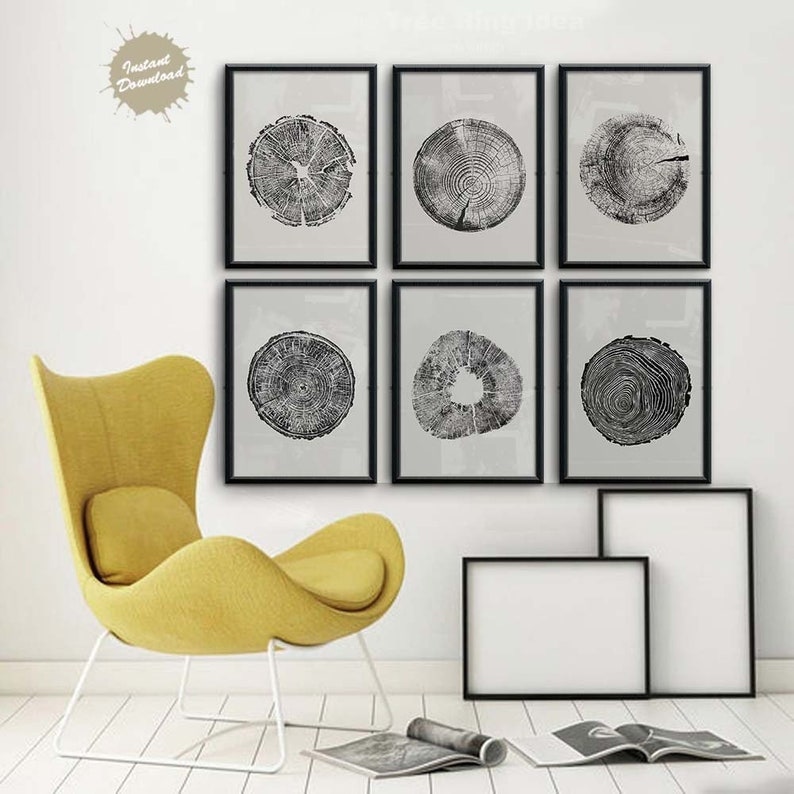 Tree Ring Art Print Tree Ring Print Set of 6 Prints Log - Etsy