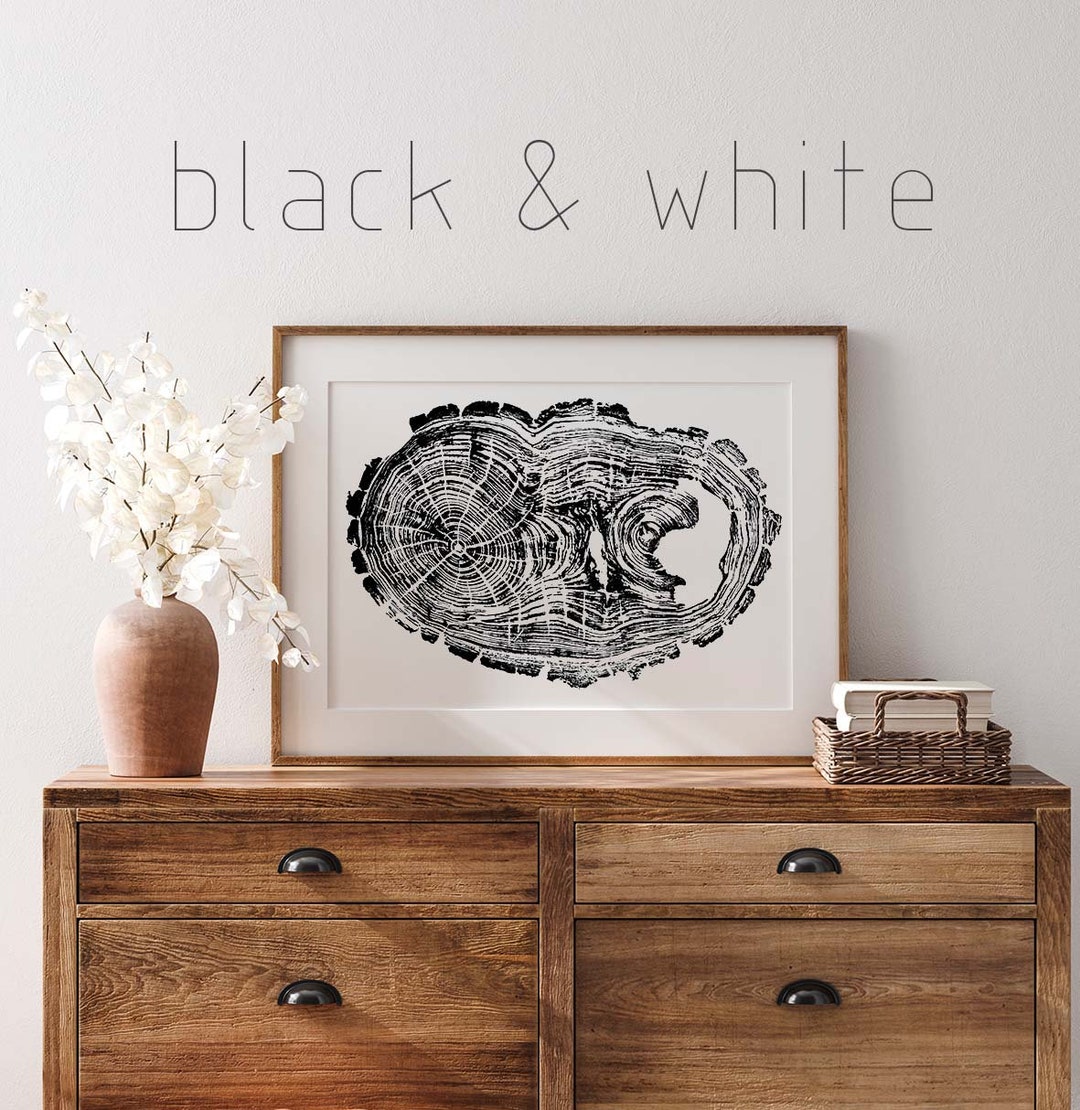 Tree Ring Print, Ink Blot, Log Rings,18x24, Tree Art, Black and White ...