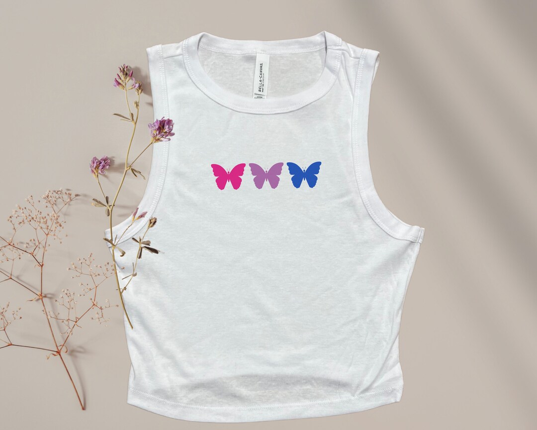 Bi Tank Top, Bi Butterflies, Bisexual Tank Top, Bi Pride Tank, Subtle ...