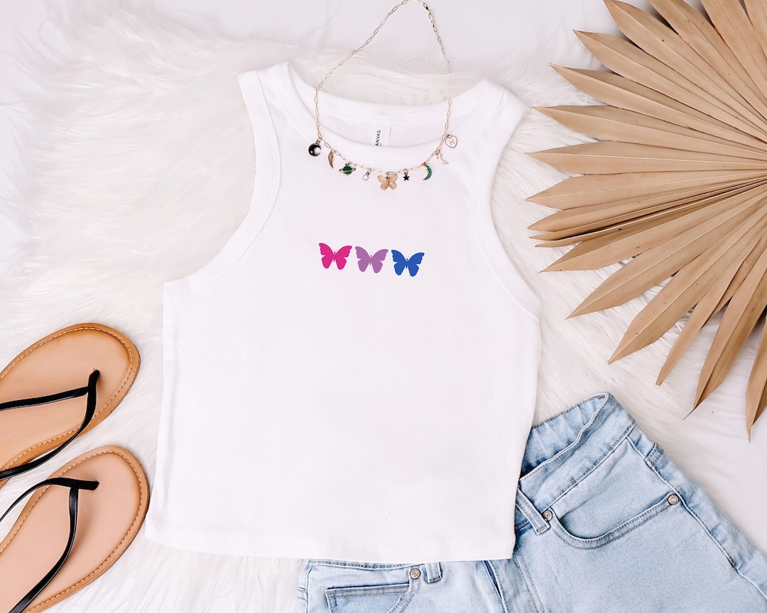 Bi Tank Top, Bisexual Pride Shirt, Bi Butterflies, Subtle Pride Shirt ...