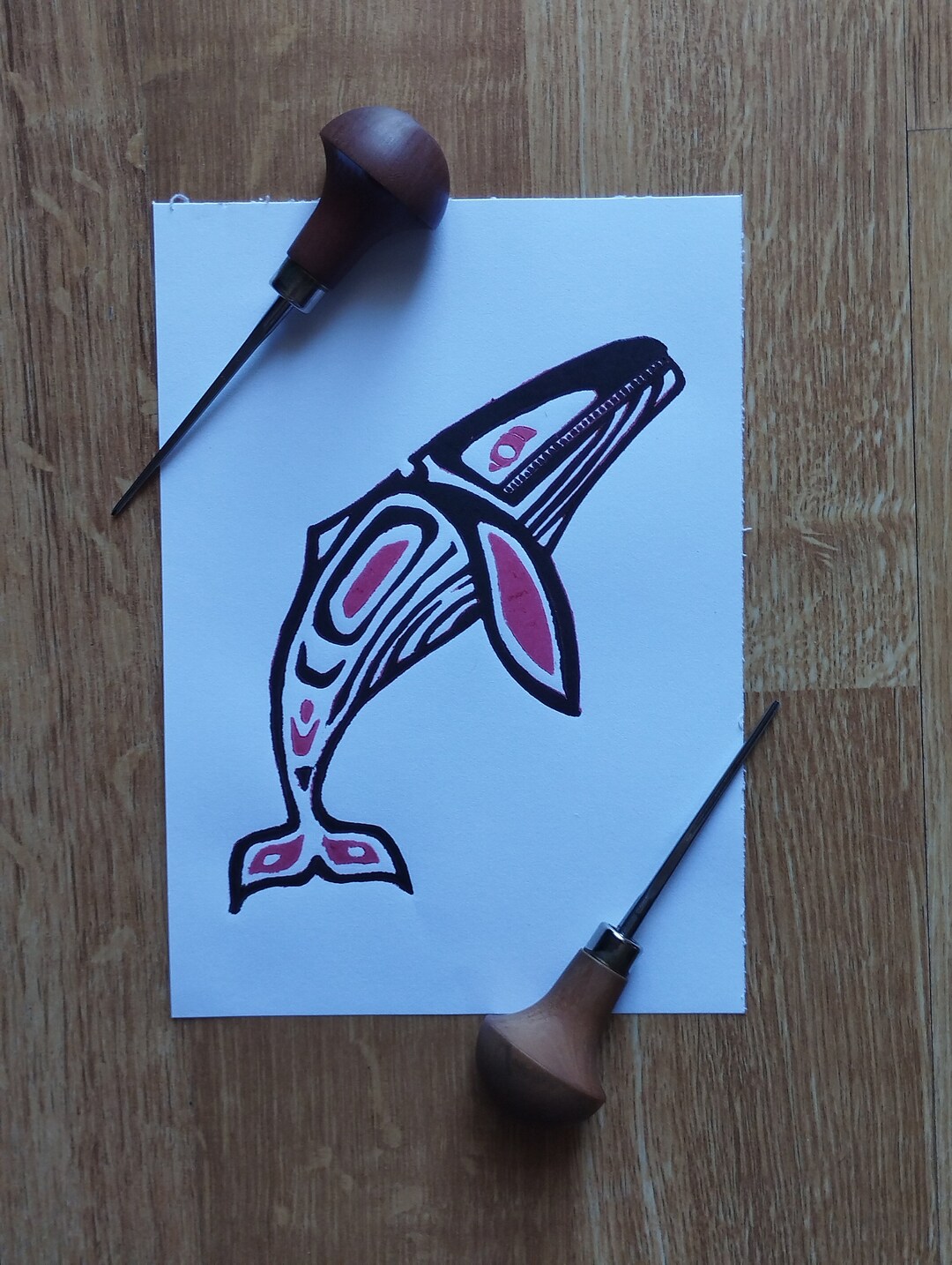 Black and Red Humpback Whale - Etsy