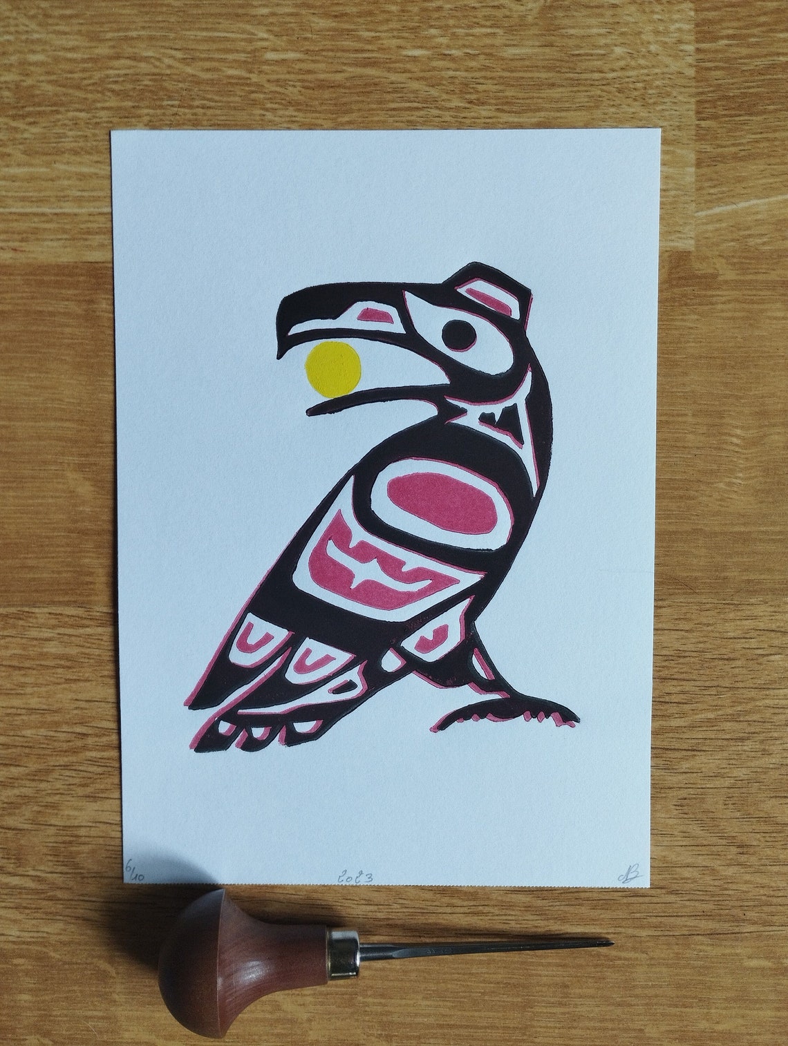 Black and Red Raven and Sun - Etsy