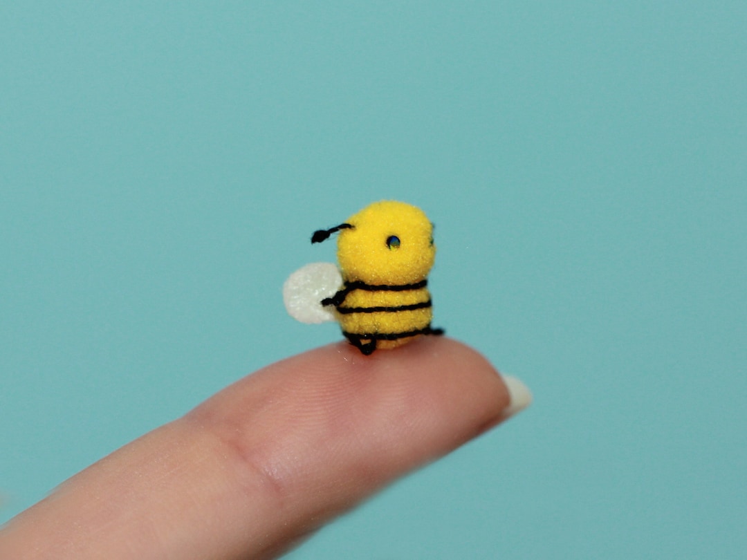 Miniature Bumble Bee Doll: Pompon & Cotton Pet Figure for Dollhouse - Etsy