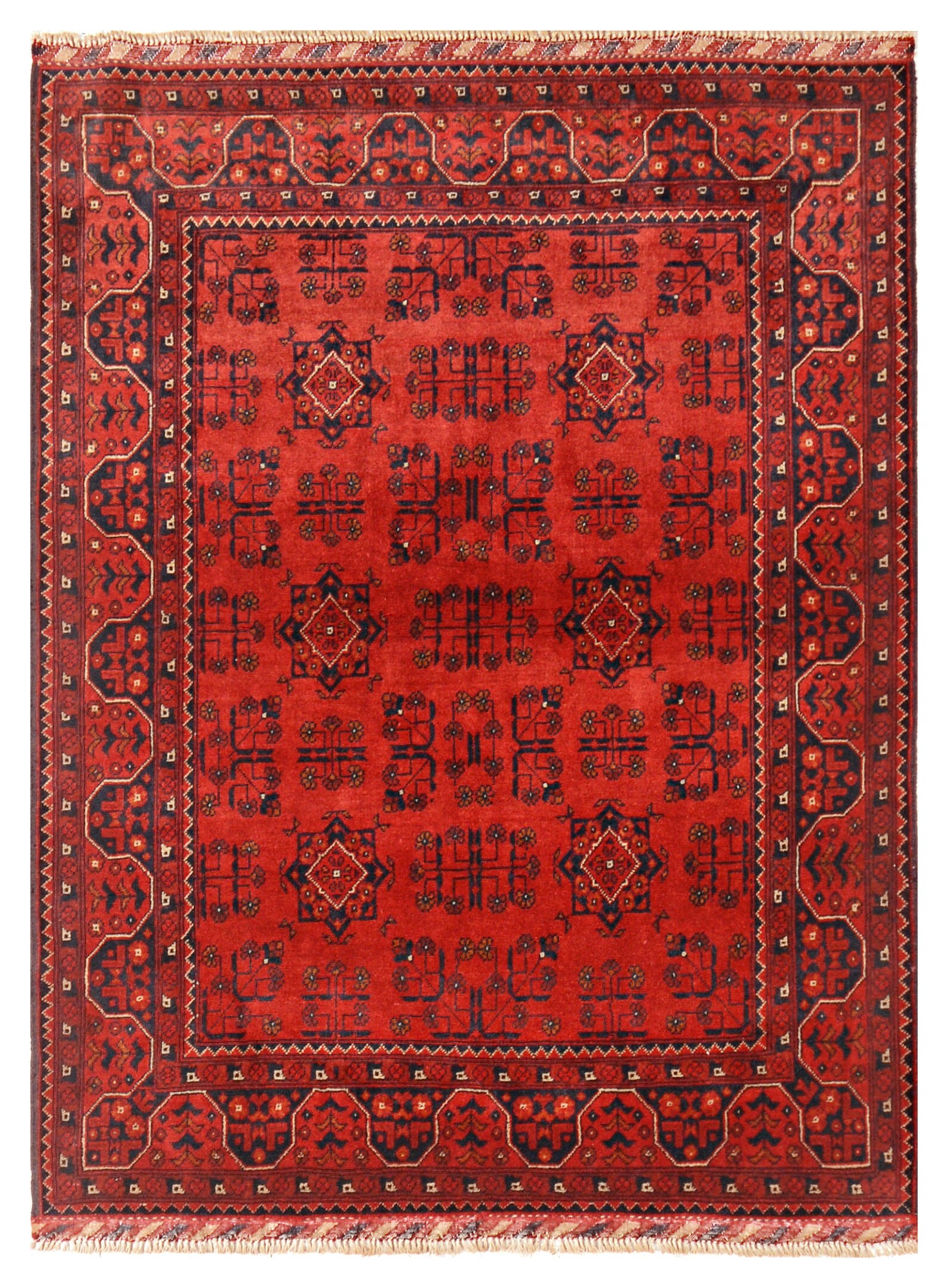 5 X 7 Ft Afghan Turkmen Handmade Wool Rug, Khal Muhammadi Bukhara Rugs ...