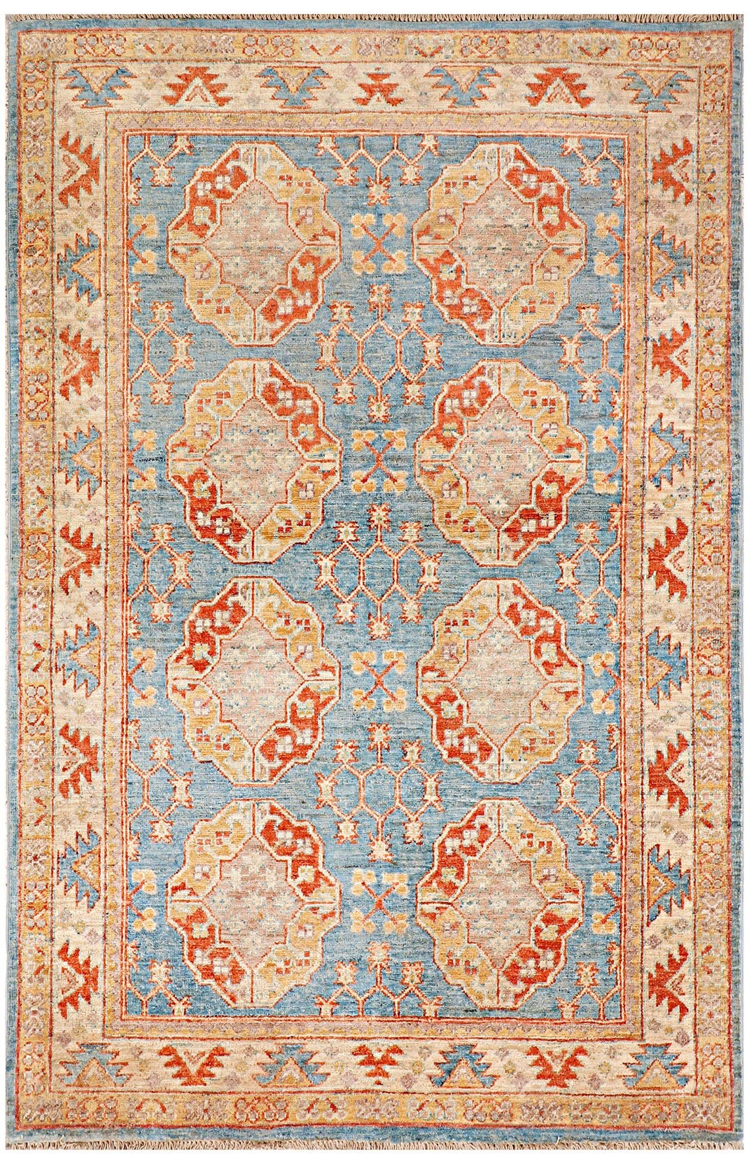 4x6 Afghan Farhan Wool Carpet Hand Knotted Oriental Rug Afghan Tribal ...