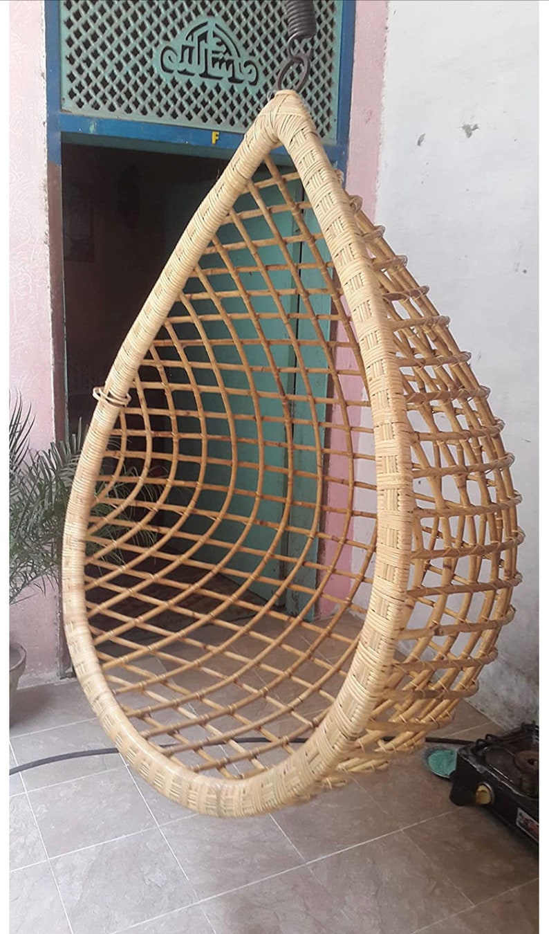 Hanging Egg Chair Rattan Cradle Swing Hanging Cane Wicker - Etsy