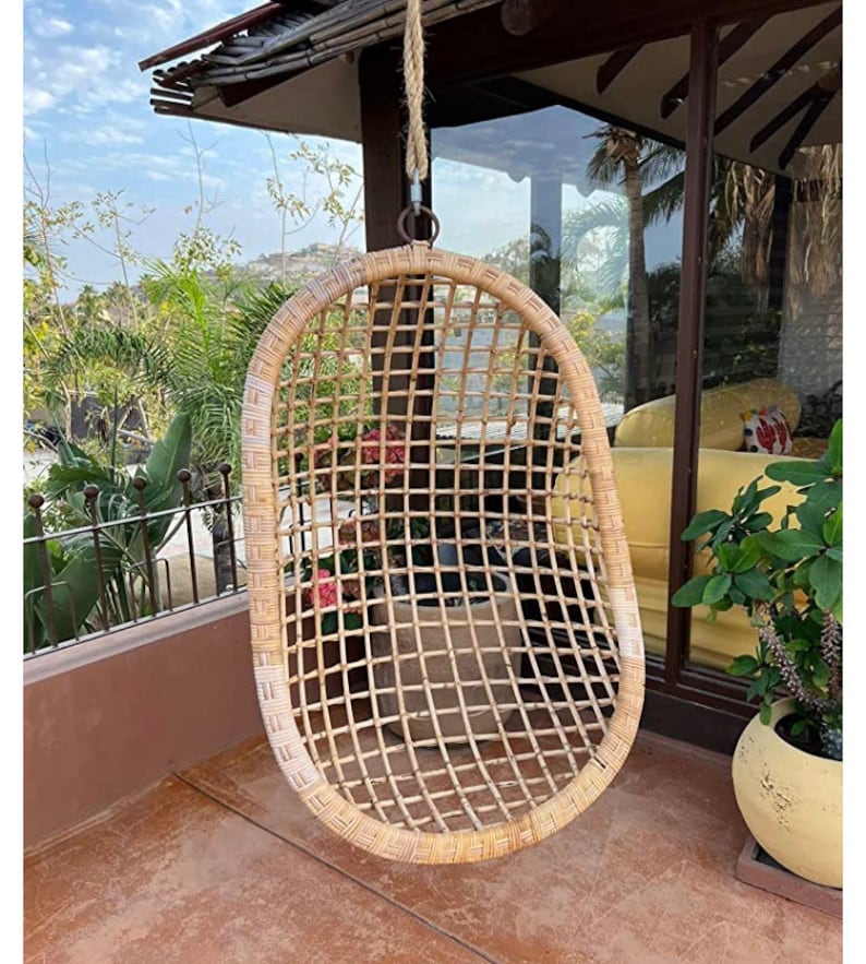 Rattan Hanging Chair Cane Swing Chair Wicker Hanging Chair Hanging Cane ...