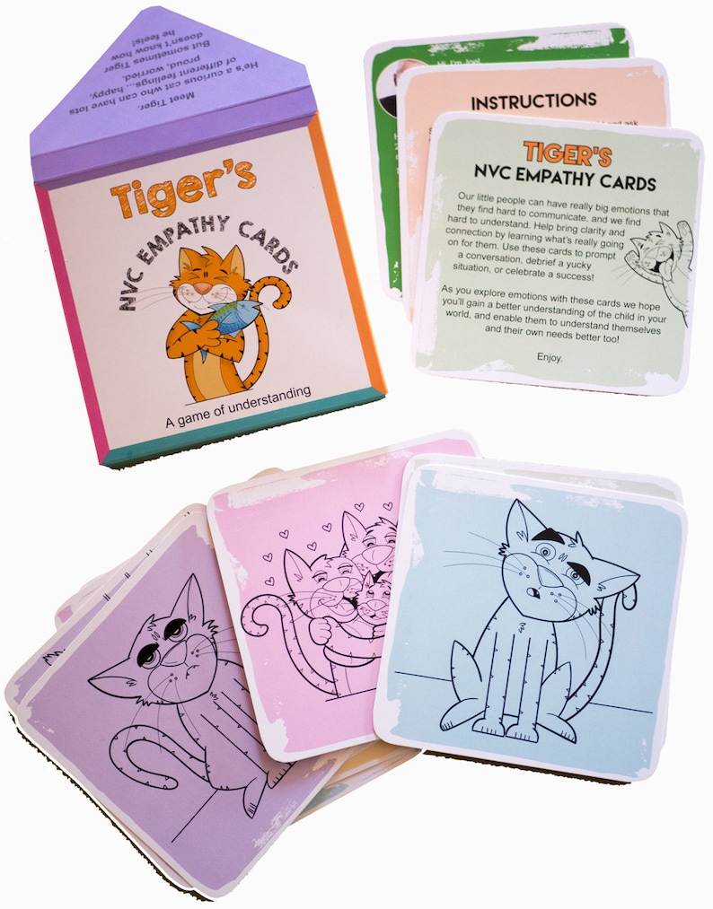 NVC Feelings and Needs Cards for Kids. Tiger's Empathy Cards! - Etsy