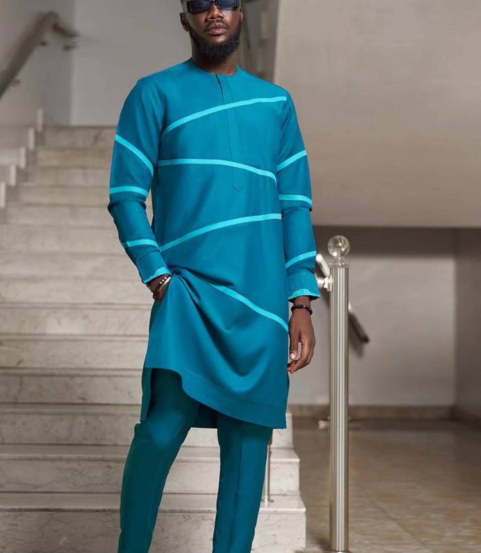 African Men Clothing Kaftan African Tunic Shirt and Pant Dashiki Mens ...