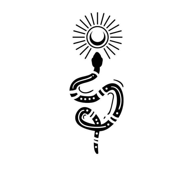 Snake Sun Moon SVG Witchy SVG Serpent SVG Digital Cutting File Cut File ...
