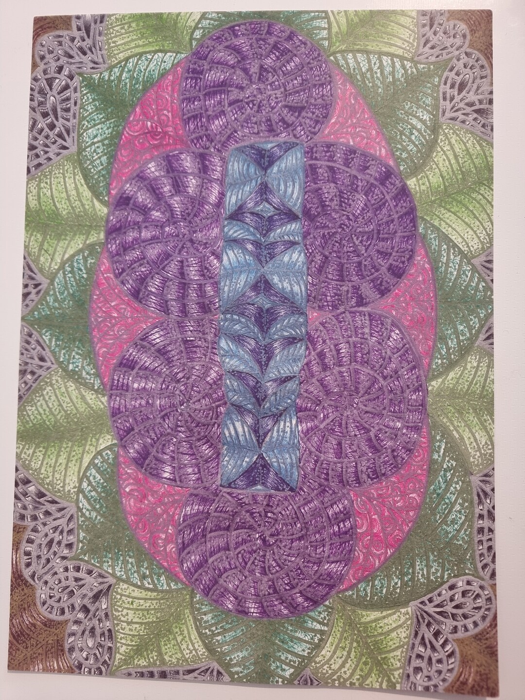 Spiral Art Print Art Deco Geometric Print Biro Drawing Mandala Original ...