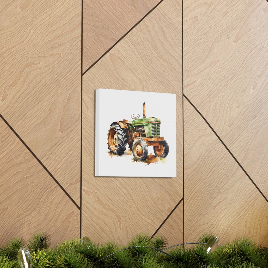 Vintage Green Tractor Canvas, Rustic Farmhouse Wall Décor, Perfect for ...