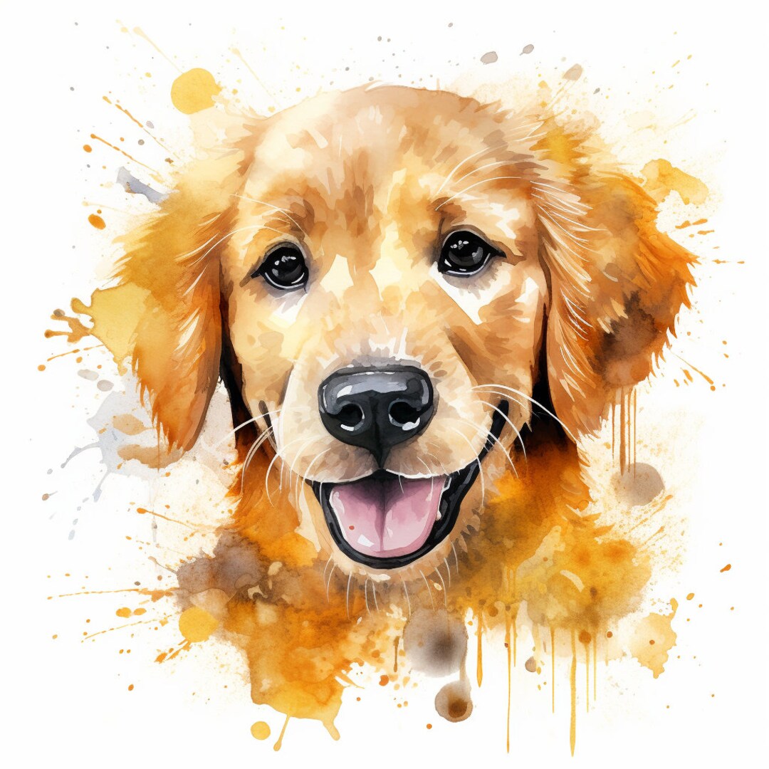 Golden Retriever Digital Print, Puppy, Adult - Etsy