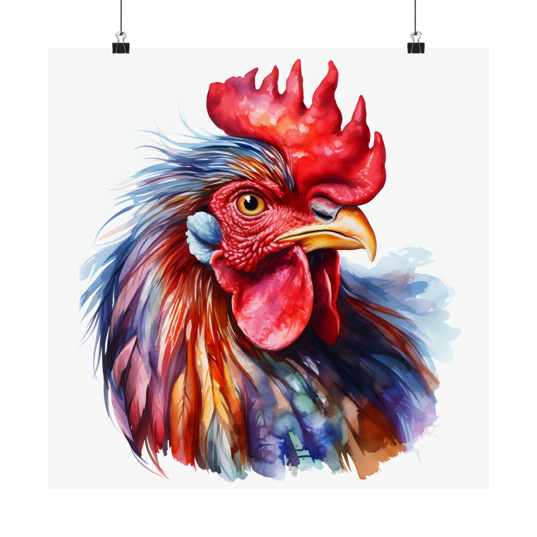 Rooster Poster, Farm Poster, Animal Poster - Etsy