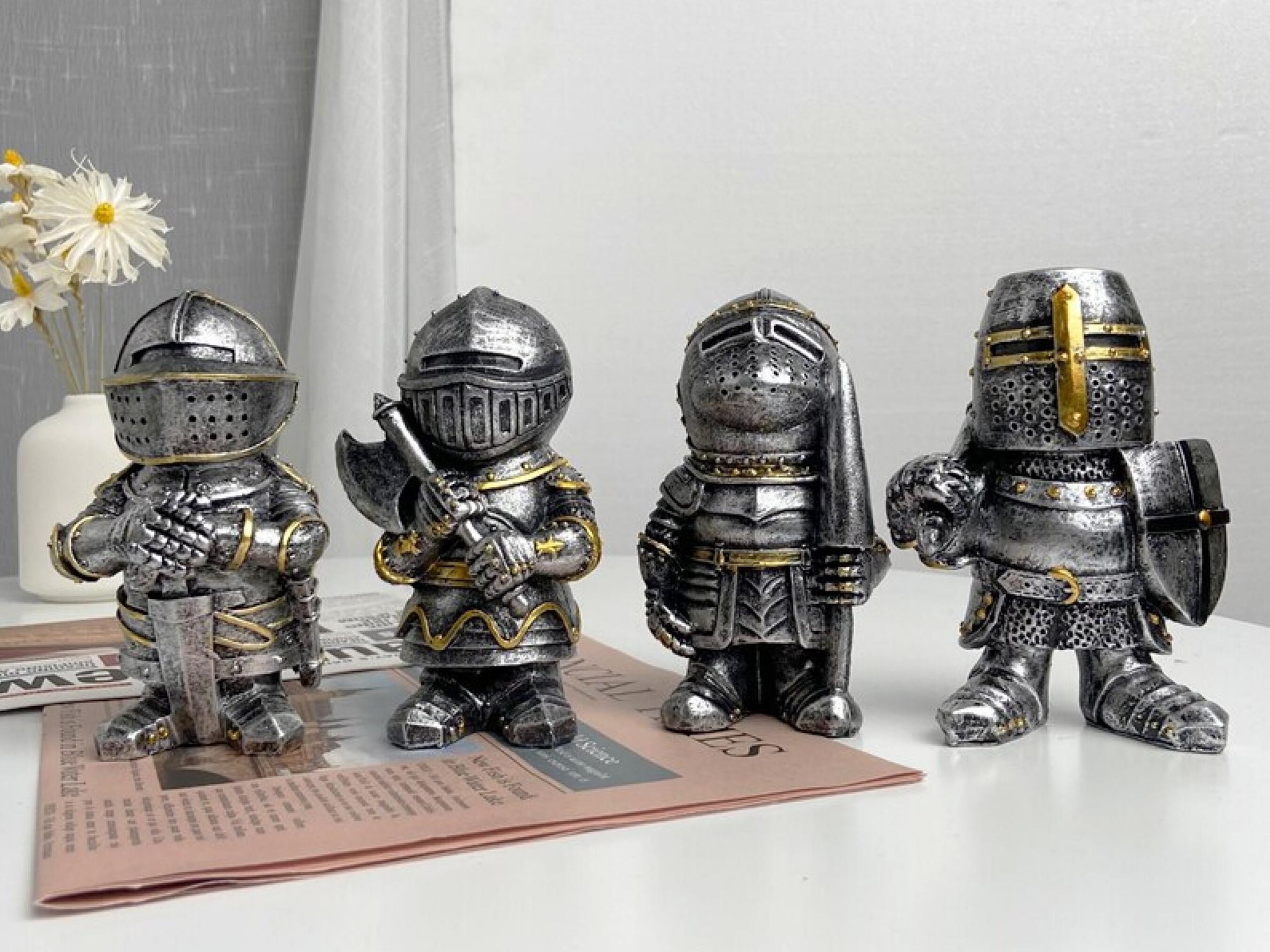 Knight Gnomes Guard Cross Templar Crusader Figurine Tall Suit - Etsy