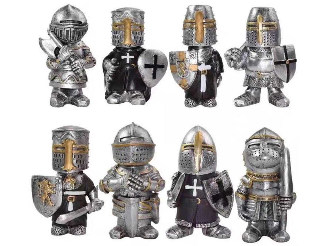 Knight Gnomes Guard Cross Templar Crusader Figurine Tall Suit - Etsy
