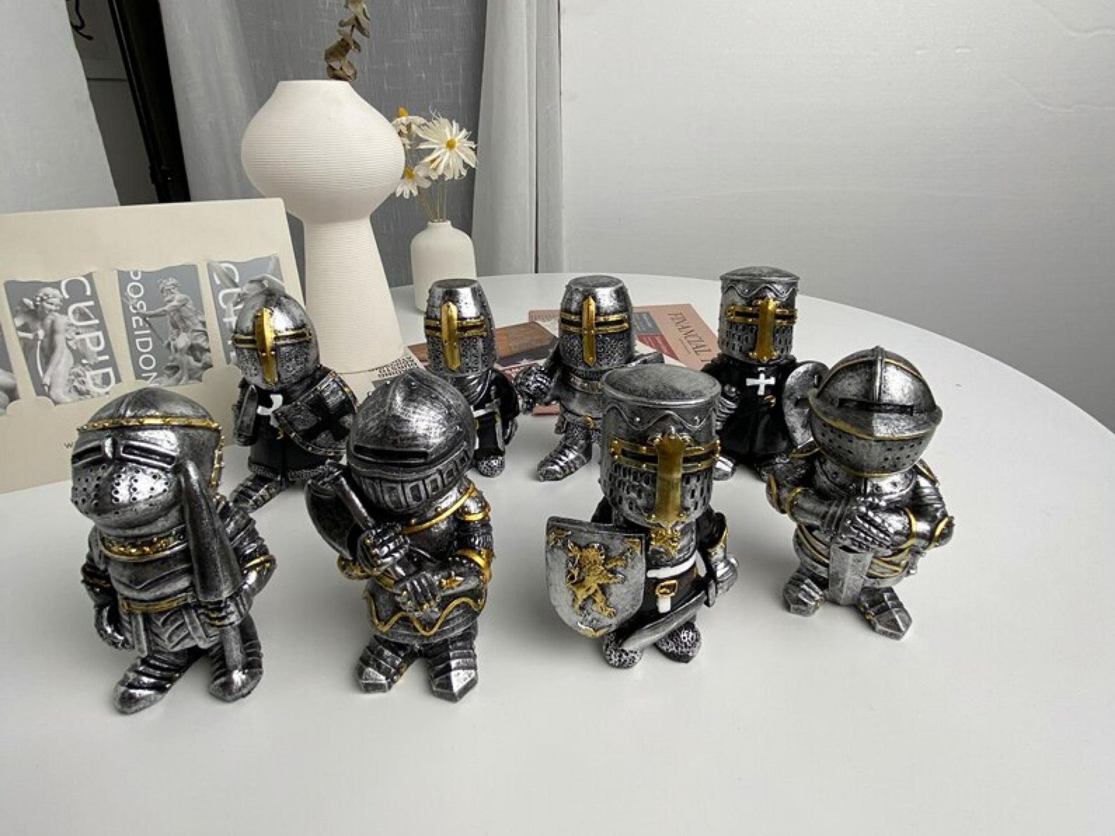 Knight Gnomes Guard Cross Templar Crusader Figurine Tall Suit - Etsy