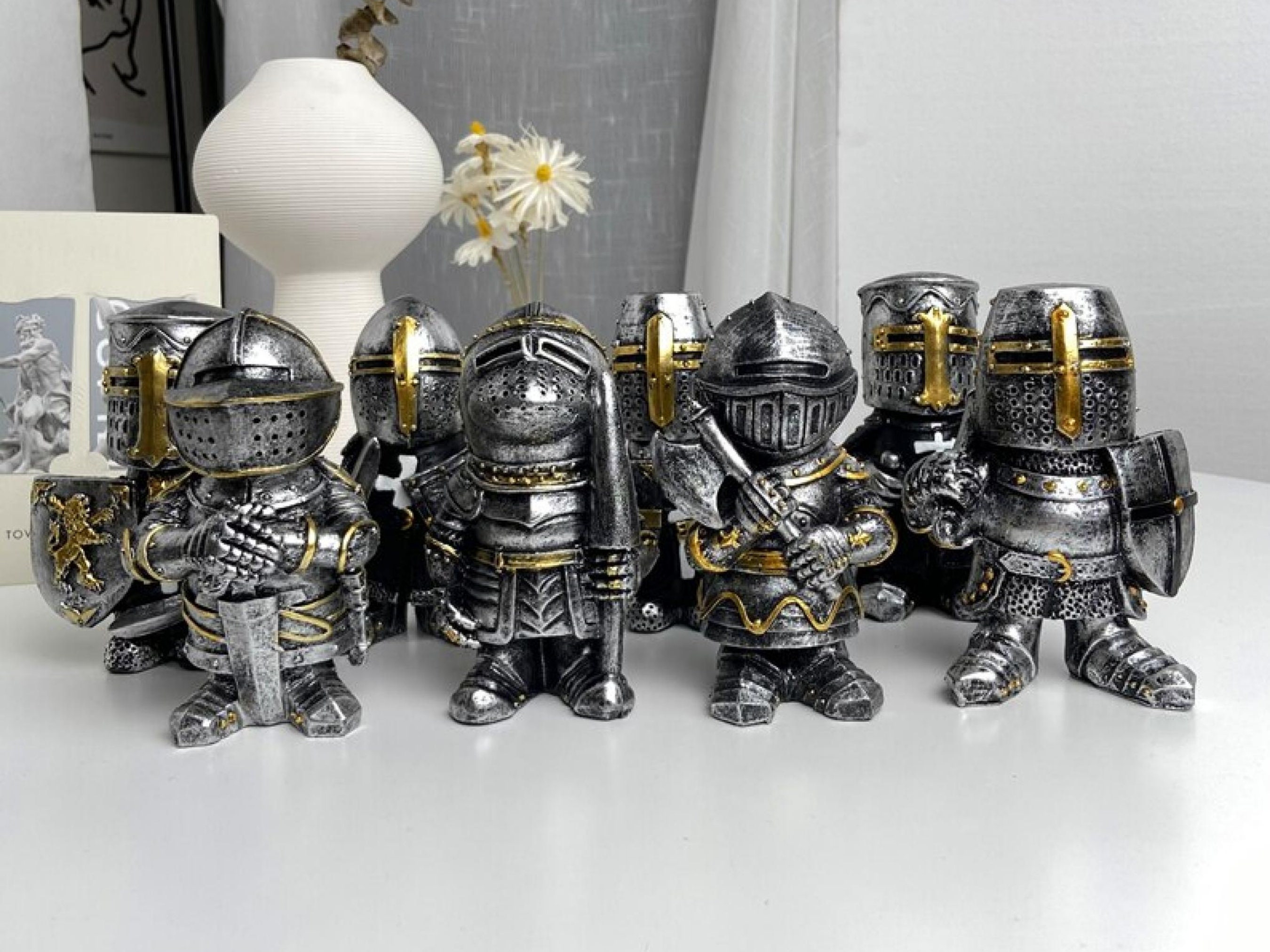 Knight Gnomes Guard Cross Templar Crusader Figurine Tall Suit - Etsy