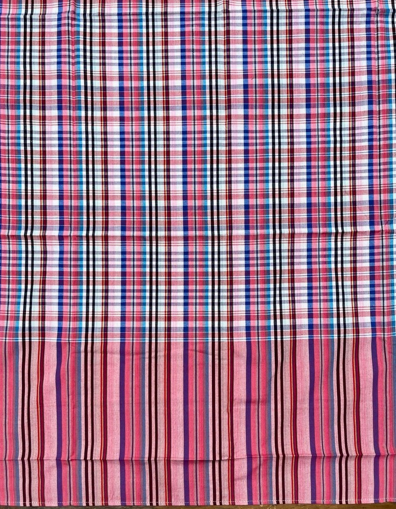 Thai Traditional Men's Sarong Pha Khao Ma - Versatile Checkered Fabric ...