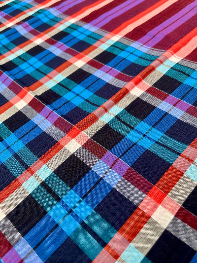 Thai Traditional Men Sarong Pha Khao Ma Checker Rainbow Multicolor Wrap ...