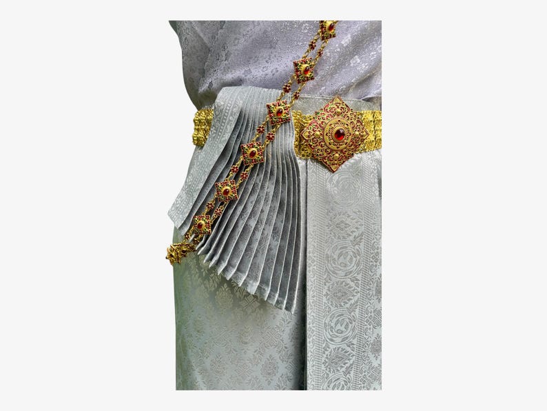 Elegant Thai Traditional Sarong Set: Tailored Waist Sizes 24-45 Inches ...