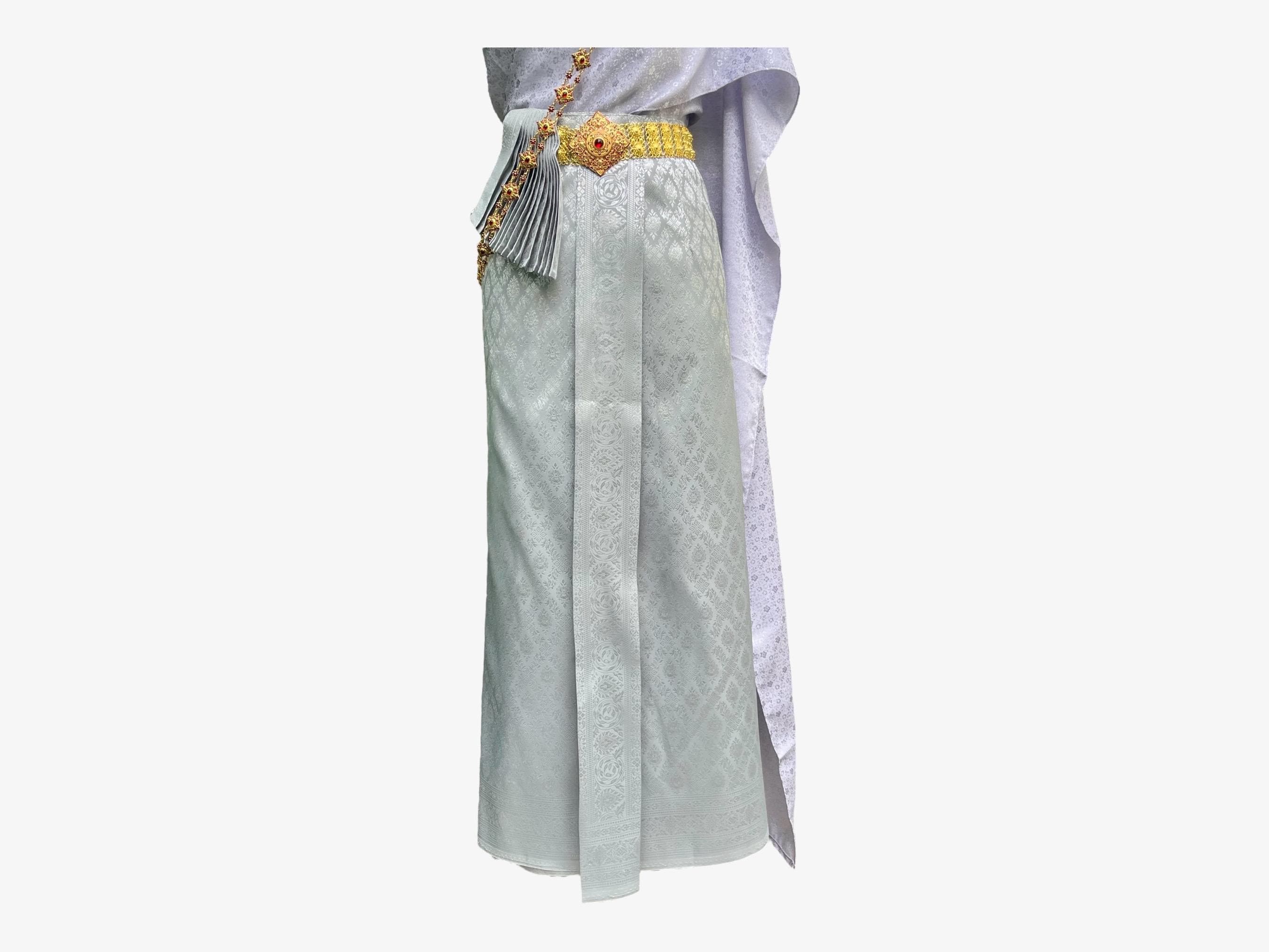 Elegant Thai Traditional Sarong Set: Tailored Waist Sizes 24-45 Inches ...