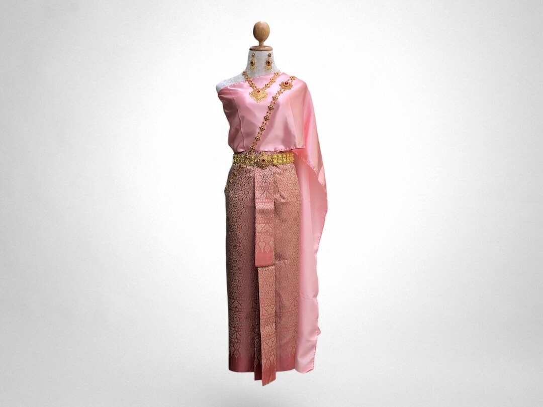 Elegant Thai Traditional Sarong Set for Wedding, Party & Formal Wear ...