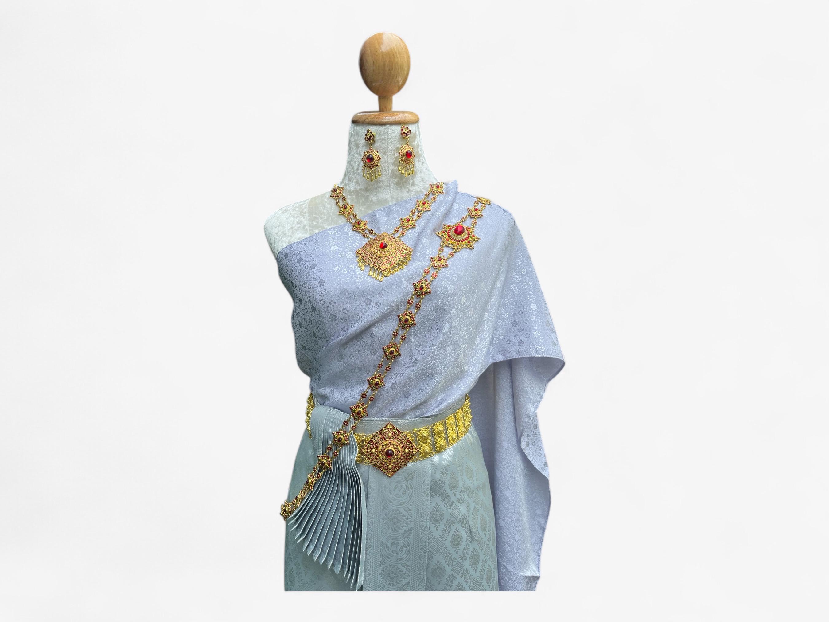 Elegant Thai Traditional Sarong Set: Tailored Waist Sizes 24-45 Inches ...