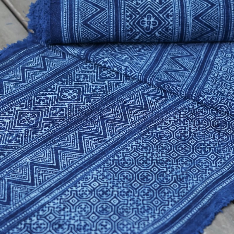 Indigo Batik Fabric - Etsy
