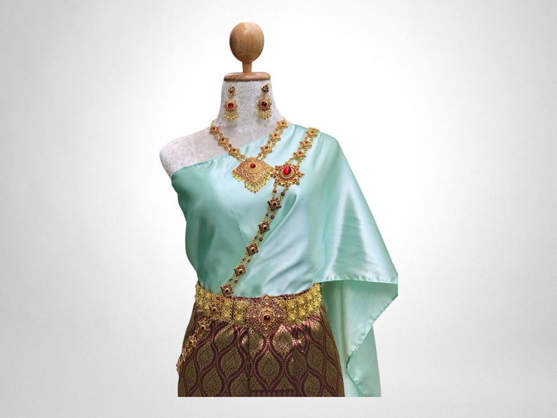 Thai Traditional Sarong Outfit Set: 20-35 Inch Waist, Wedding ...